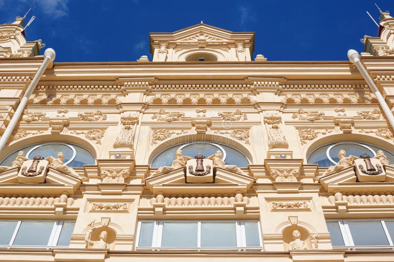 Architectural Facade of the Old Building in the City Stock Photo ...