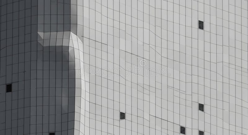Architectural Facade: a Study in Grey Tones and Geometric Patterns of a ...