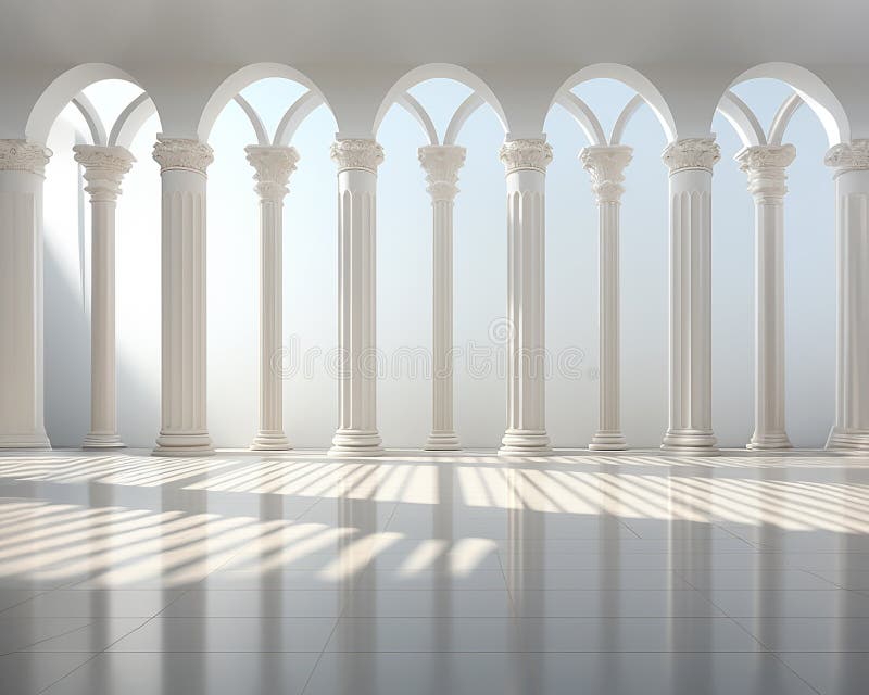 Architectural Fantasy Backdrop with Columns Stock Illustration ...