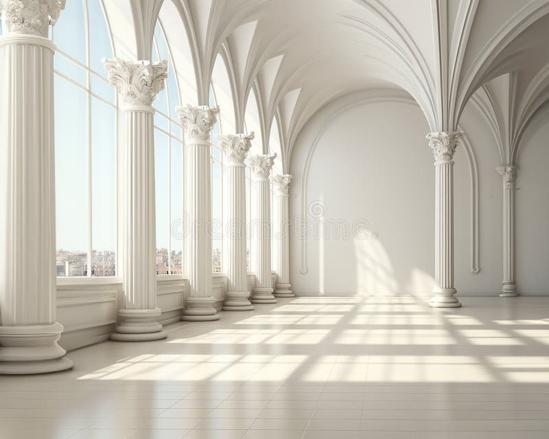 Architectural Fantasy Backdrop with Columns Stock Illustration ...