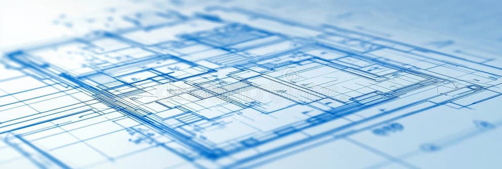 Architectural Floor Plan Blue Print Design, Abstract Construction ...