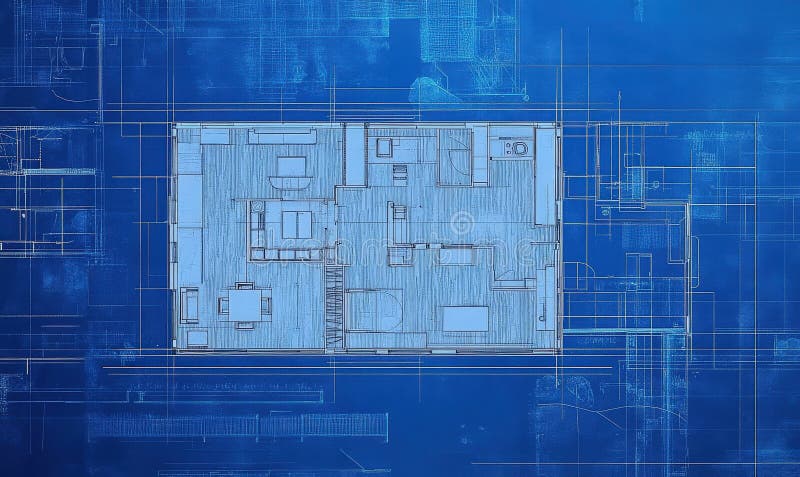 Architectural Floor Plan Blueprint Design Stock Illustration ...