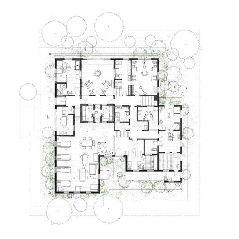 Comprehensive Architectural Floor Plan Stock Illustrations – 151 ...