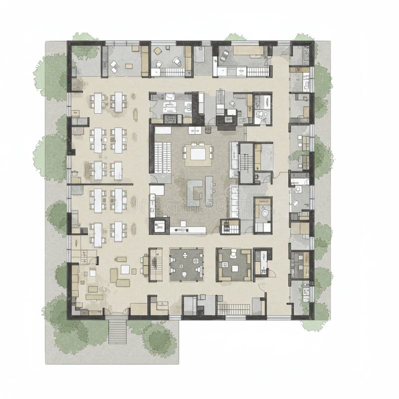 Architectural Floor Plan Featuring a Large, Rectangular Layout. the ...