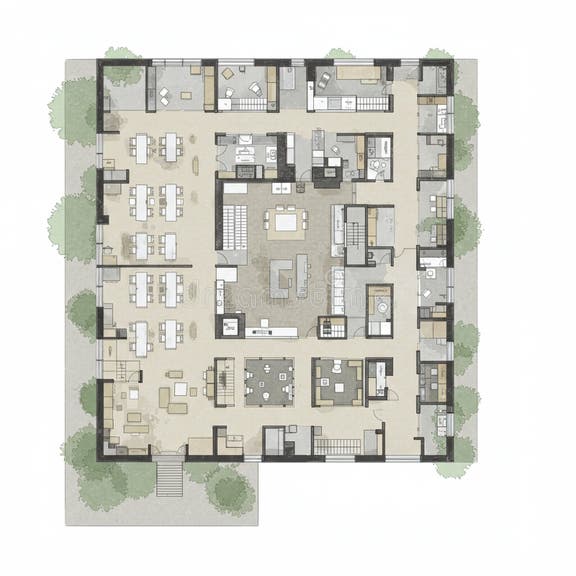 Architectural Floor Plan Featuring a Large, Rectangular Layout. the ...