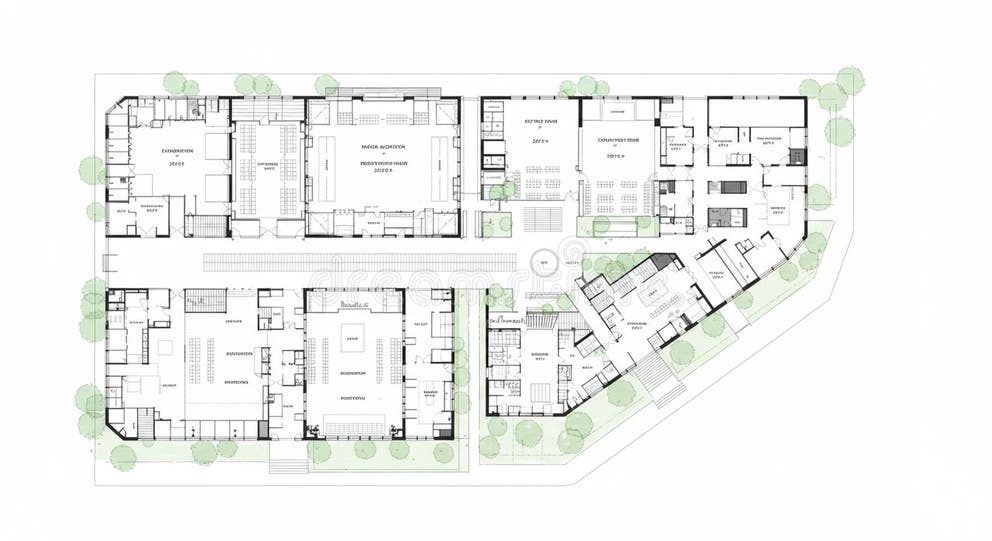 Architectural Floor Plan Featuring a Multi-building Layout on a ...