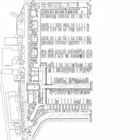 Architectural Floor Plan of a Marina Layout. it Features Multiple Rows ...