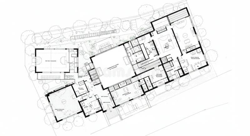 Architectural Floor Plan of a Modern Building Encompassing Various ...