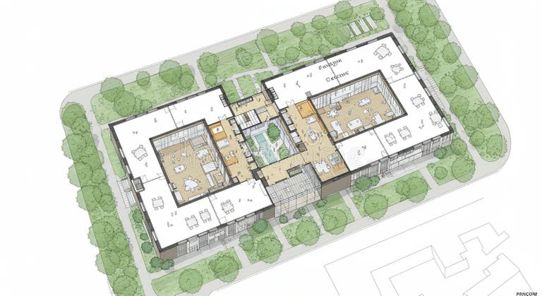 Architectural Floor Plan of a Modern Office Building. the Layout ...