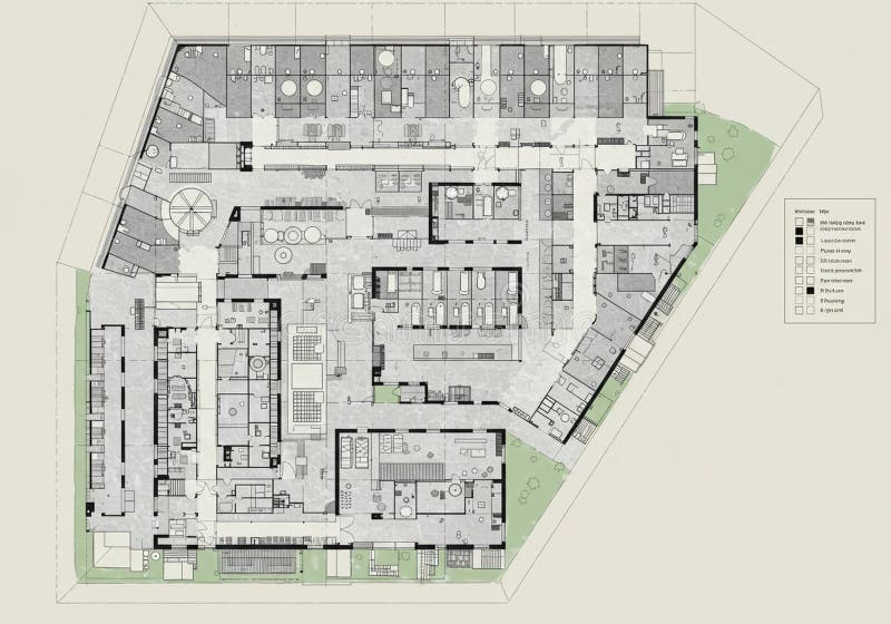 Architectural Floor Plan of a Multi-storey Building Features an ...