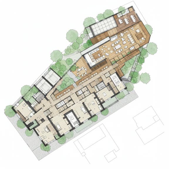Architectural Floor Plan of a Multi-unit Residential Building ...