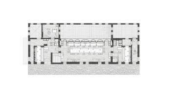 Architectural Floor Plan of a Rectangular Building with Multiple Rooms ...