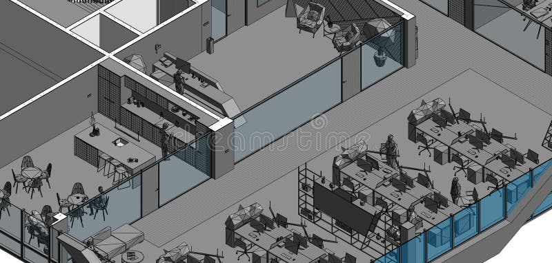 Architectural Floor Plan Sectional Cut Design Illustration Stock ...