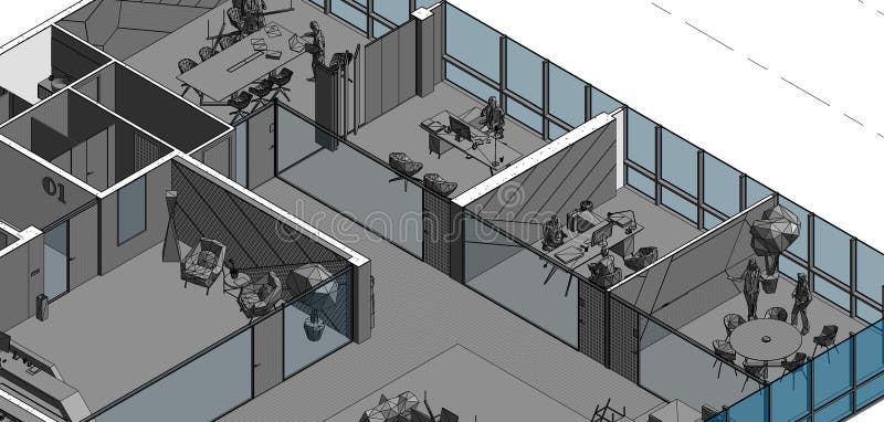 Architectural Floor Plan Sectional Cut Design Illustration Stock ...