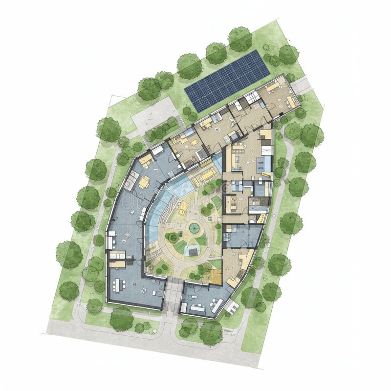 Floor Plan Design Showing Building Layout Stock Illustrations – 118 ...
