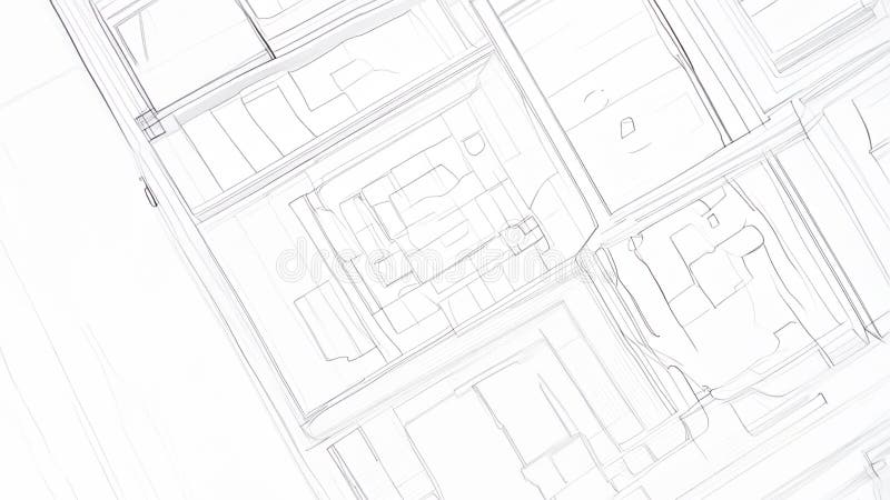 Architectural Floor Plan Wireframe of Modern House Layout. Concept of ...