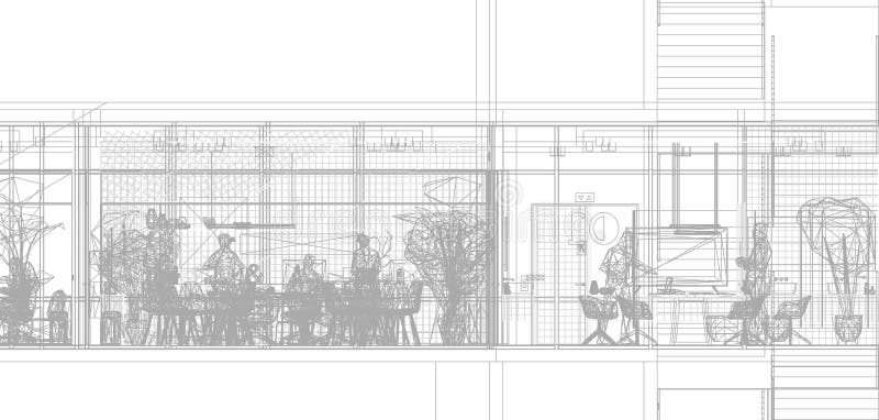 Architectural Sectional Elevation Design Illustration Stock ...