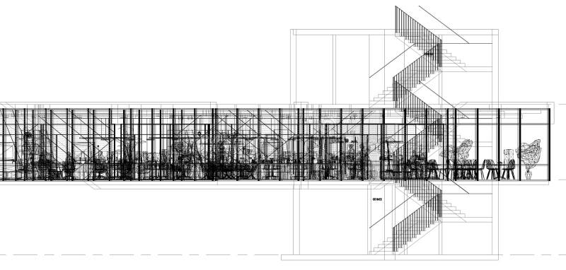 Architectural Sectional Elevation Design Illustration Stock ...