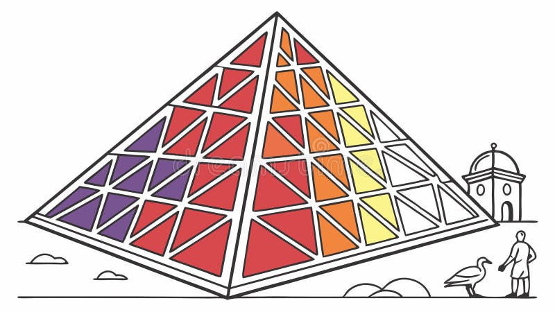 Architectural Geometric Pyramid with Skyline, Vector Design Generative ...