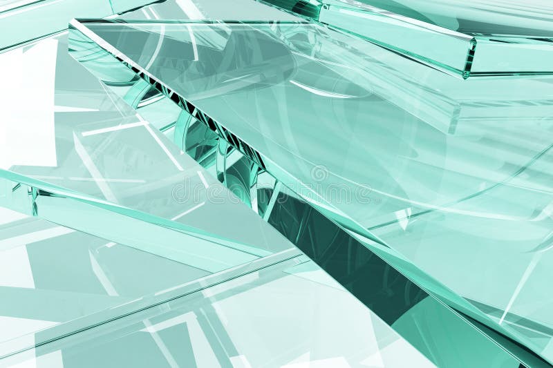 Architectural Glass Pieces. Transparent Background Stock Illustration ...