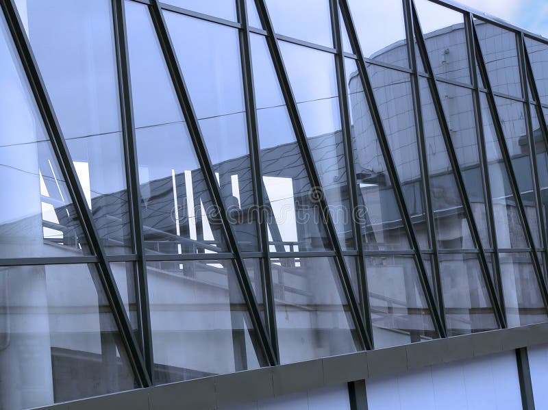 Architectural Glass Structure Stock Image - Image of abstract, mirror ...