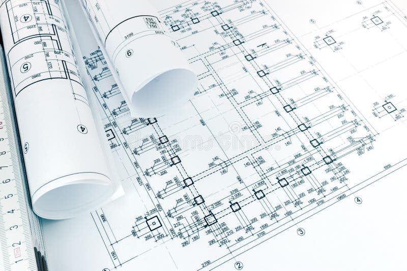 Architectural Graphical Project Plans for House Apartments, Roll Stock ...