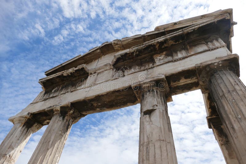 Architectural Heritage Columns of Ancient Ruins in Athens Stock Image ...