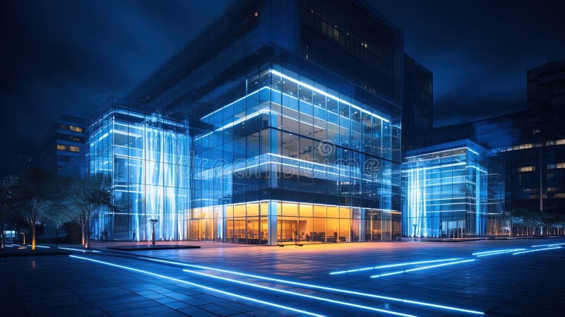 Architectural Illumination of the Building Using LEDs Stock ...