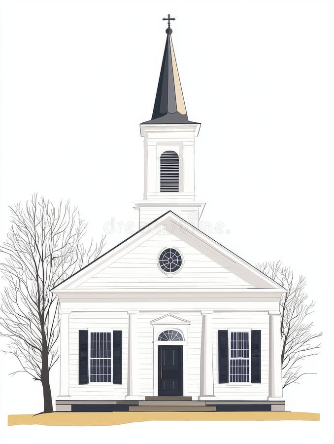 An Architectural Illustration of a Courthouse Perfect for Templates ...