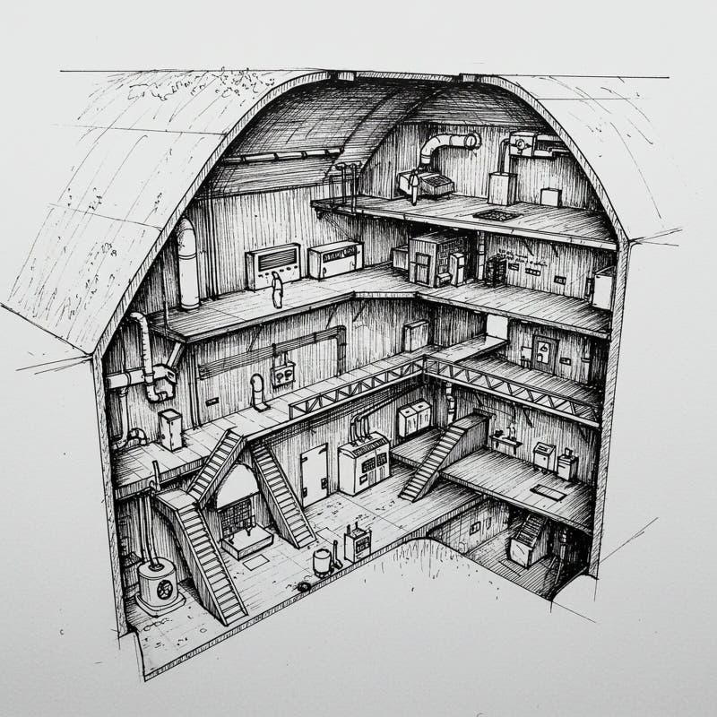 Multi Level Underground Bunker Stock Illustrations – 13 Multi Level ...
