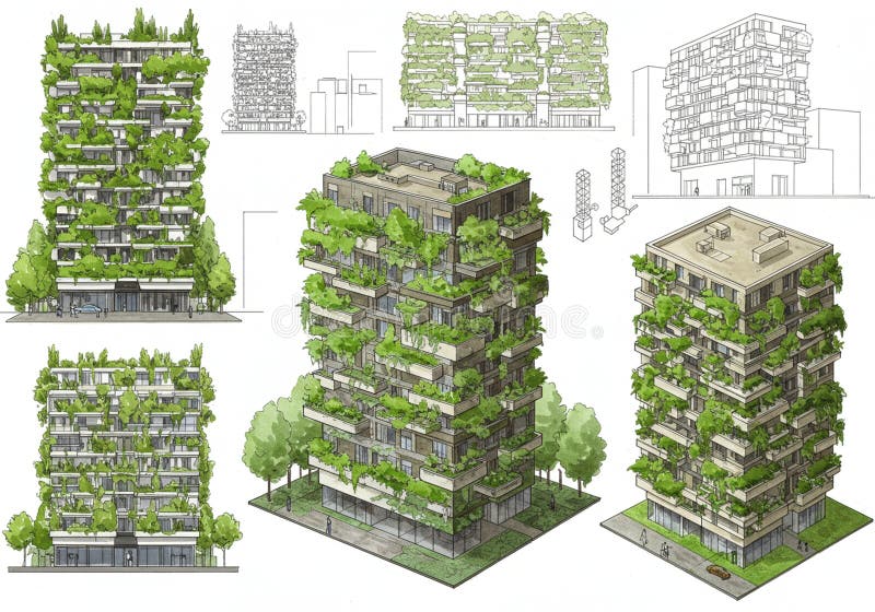Architectural Illustrations of a Conceptual High-rise Building ...