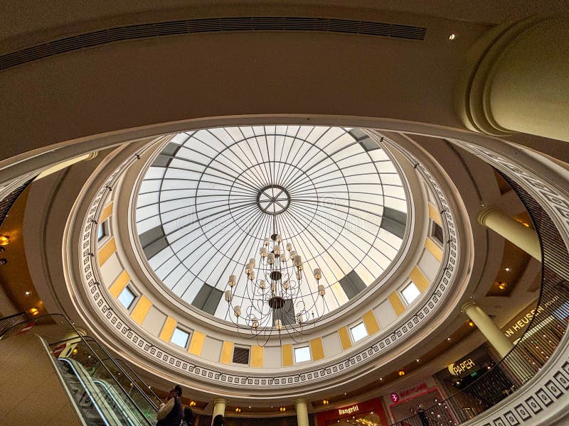 Architectural Interior of a Dome with a Glass Skylight and Circular ...