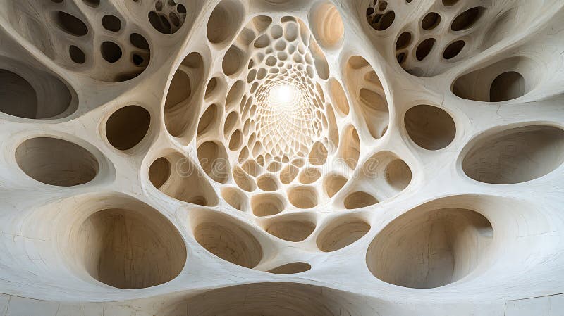 Abstract Architecture Interior with Organic Patterns Leading To a ...