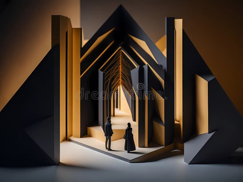 Architectural Isometric from an Abstract Wood Concept Stock ...