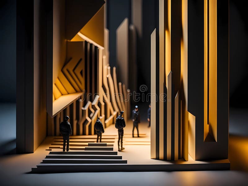 Architectural Isometric from an Abstract Wood Concept Stock ...