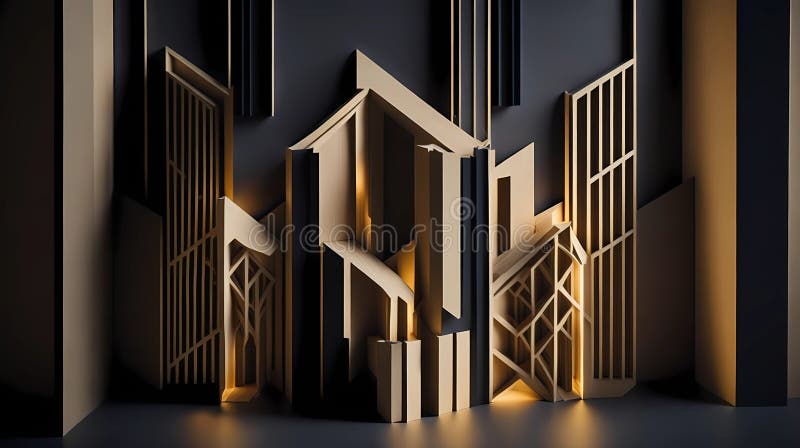 Architectural Isometric from an Abstract Wood Concept Stock ...