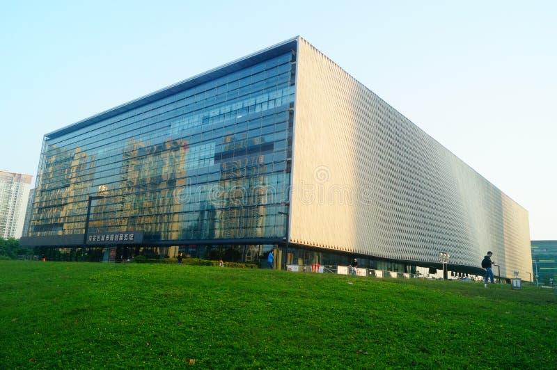 Shenzhen, China: Architectural Landscape of Baoan Library Building ...