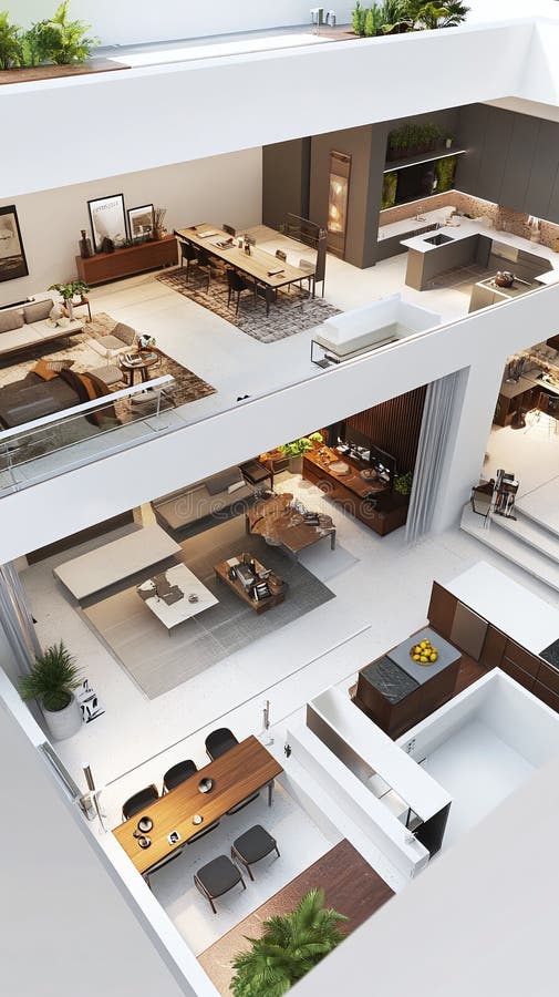 Architectural Layout of a Contemporary Apartment with Shared Common ...