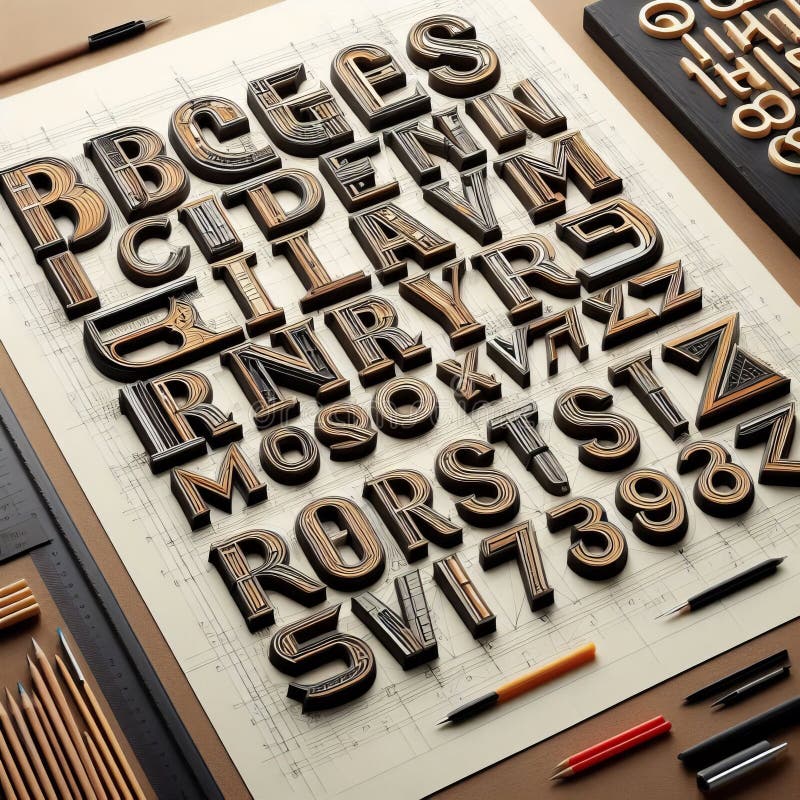 Architectural Lettering Technical and Precise Style Us Stock Image ...