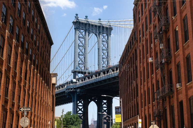 Architectural Marvel: Manhattan Bridge View from Dumbo Editorial Photo ...