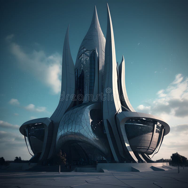 Architectural Marvel, a Mesmerizing 3d Render of a Futuristic Building ...