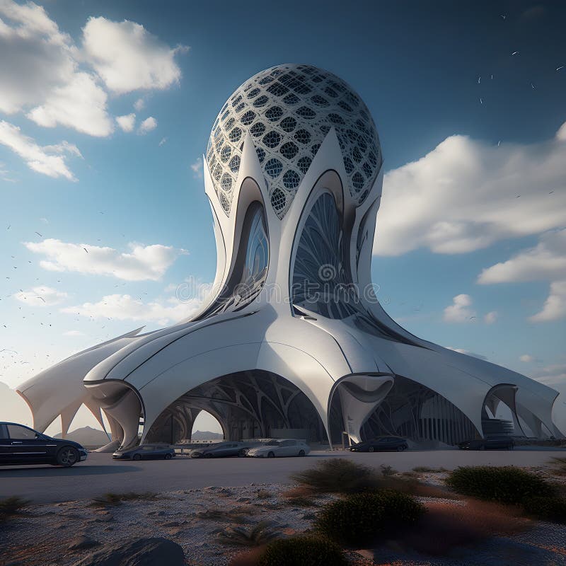 Architectural Marvel, a Mesmerizing 3d Render of a Futuristic Building ...