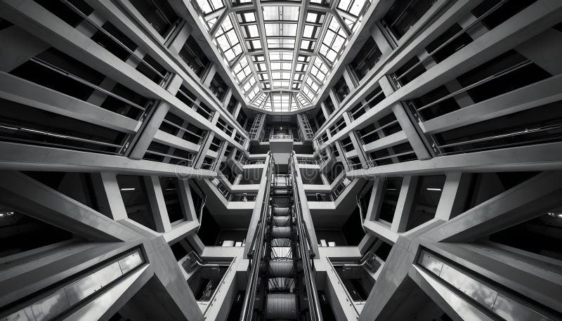 Architectural Marvel of Modern Building Design in Monochrome Stock ...