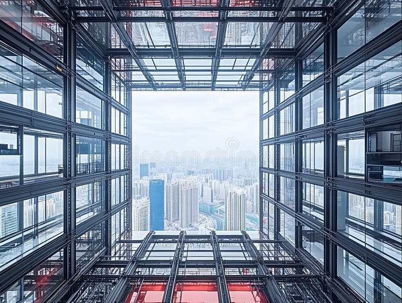 Architectural Marvel: a Stunning Perspective from Inside a Glass ...