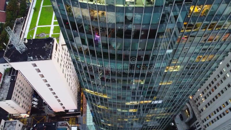 Vertigo Visions: Looking Up at a Glass Skyscraper Stock Video - Video ...