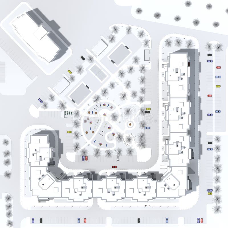 Architectural Master Plan of a Building Stock Illustration ...