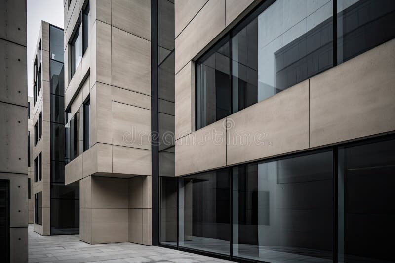 Architectural Materials and Textures of Modern Building with Sleek ...