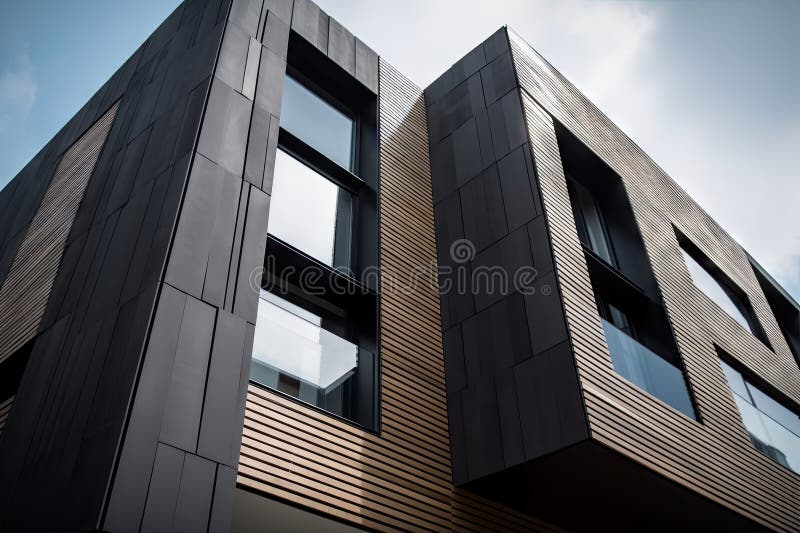 Architectural Materials and Textures of Modern Building with Sleek ...