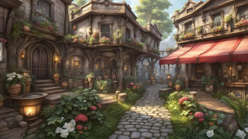 Architectural Medieval Fantasy Old Building Environment Stock ...