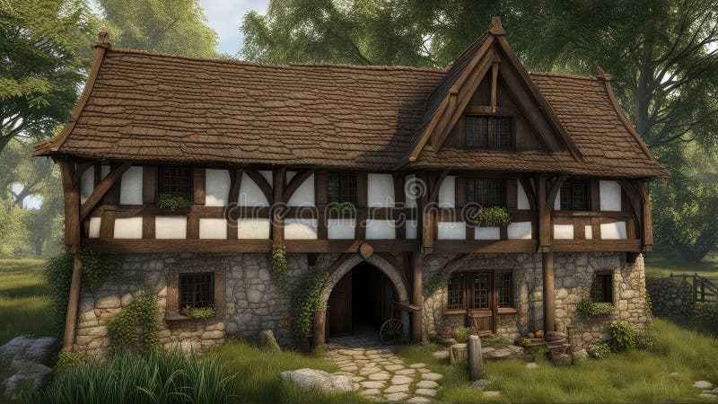 Architectural Medieval Old Building Environment Photorealistic Stock ...